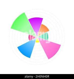 Circle chart example. Wheel diagram with 8 colorful segments of ...