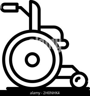 Side view wheelchair icon. Outline side view wheelchair vector icon for ...