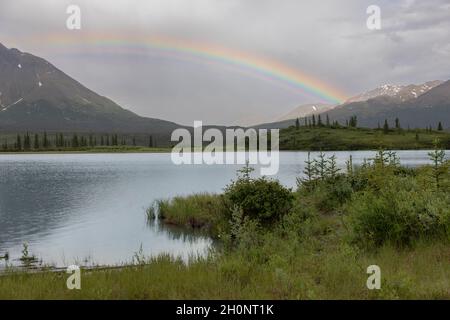 Rainbow along the Denali Highway, Alaska Stock Photo - Alamy