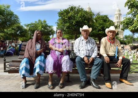 Yaqui indigenous community in Plaza Zaragoza and Palacio de Gobierno de ...