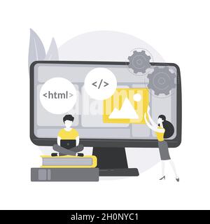 Web development courses abstract concept vector illustration Stock ...
