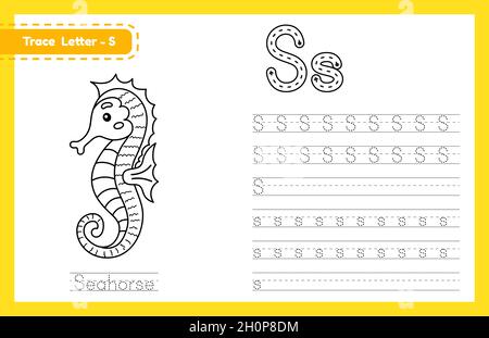 Seahorse Alphabet ABC Coloring Page S Stock Vector Image & Art - Alamy