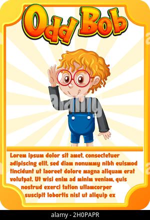 Cute nerdy boy cartoon character illustration Stock Vector Image & Art ...