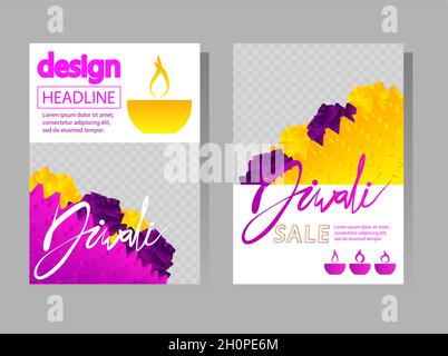 Modern Diwali design for presentations templates with space for photo ...