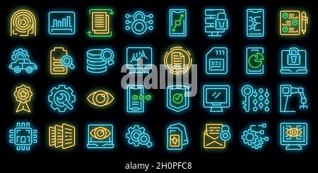Technical overview icons set outline vector. Camera specification. Dual memory Stock Vector ...