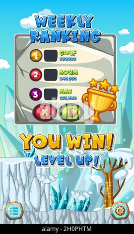 Weekly ranking template on mobile game illustration Stock Vector Image ...