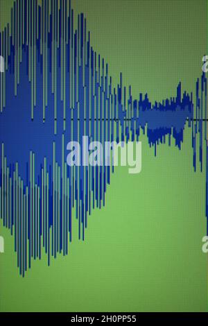 Voiceover studio voice actor dialogue recording audio sound wave on ...