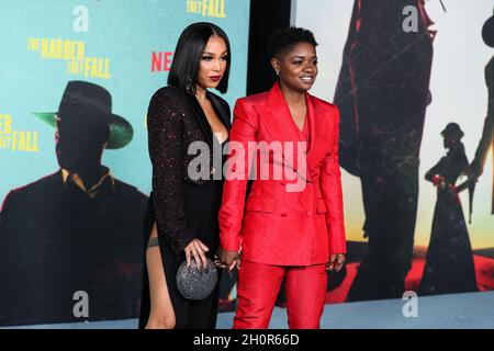 (L-R) Chris Amore and Calesha "Bre-Z" Murray arrives at THE HARDER THEY ...