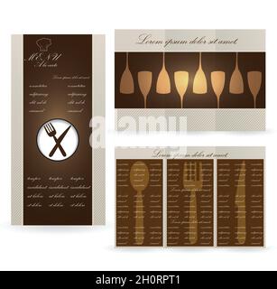 Vector Menu cards or cover design template. Cafe menu symbol logo Stock ...
