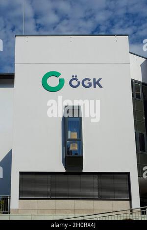 Building of the ÖGK, Austrian health insurance company in Bad ...