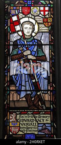 Warrior saints stained glass, All Saints Church, Ladbroke, Warwickshire ...