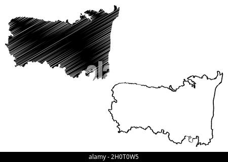 Kurnool district (Andhra Pradesh State, Republic of India) map vector ...