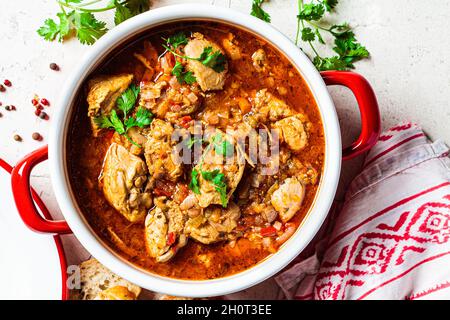 Georgian cuisine Chahohbili with chicken Stock Photo - Alamy