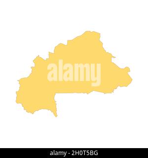 Burkina Faso editable outline map. Upper Volta red border. Country name. Adjust line weight ...
