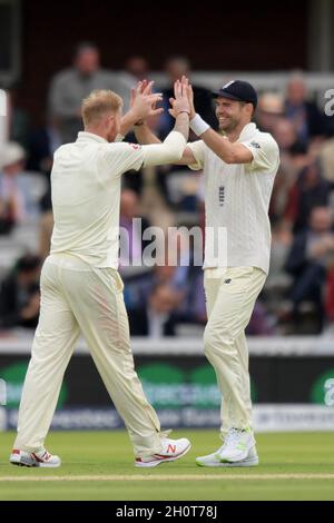 England's James Anderson bowling during day one of the first LV ...