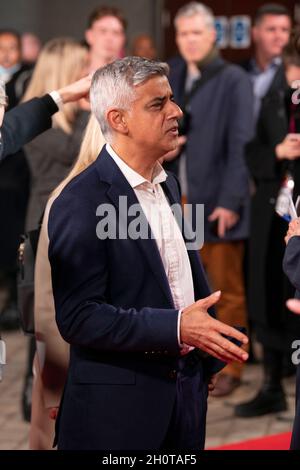 LONDON, ENGLAND - OCTOBER 13: Sadiq Khan attends the World Premiere of ...