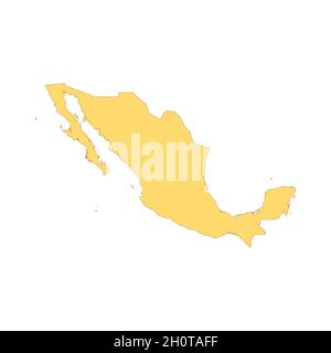 Map of Mexico color line icon, country and geography, mexico map flag ...