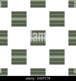 Straight and winding road lane. Seamless asphalt road template isolated ...