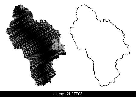 Kullu district (Himachal Pradesh State, Republic of India) map vector ...