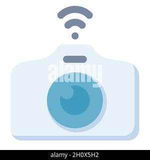 photography camera wireless iot single isolated icon with filled line ...