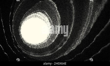 Retro styled docking corridor on space station or light at the end of ...