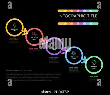 Progress process diagonal schema diagram infographic template made of ...