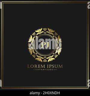 PJ Initial Letter Luxury Logo template in vector for Restaurant, Royalty, Boutique, Cafe, Hotel ...