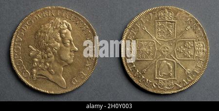 Five Guineas: Anne (obverse); Shields and rose (reverse), 1703. England ...