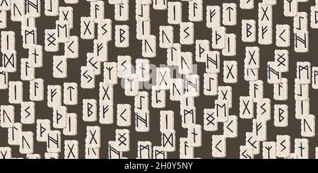 Runic symbols in the Old Scandinavian style. Wolf hook sign, werewolf ...