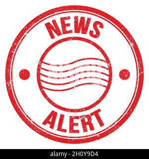NEWS ALERT text written on black green sticker stamp Stock Photo - Alamy
