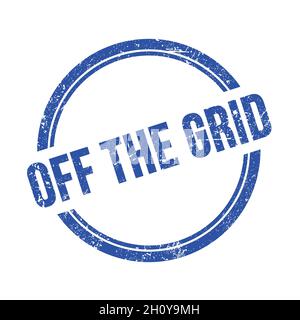 OFF THE GRID text on blue grungy rectangle stamp sign Stock Photo - Alamy