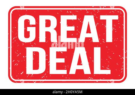 GREAT DEAL, words written on red rectangle stamp sign Stock Photo - Alamy