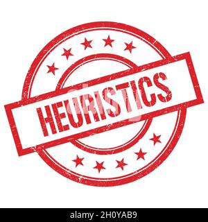 HEURISTICS text written on red grungy zig zag borders round stamp Stock ...