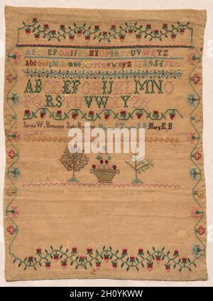 Sampler, early 1800s. England, early 19th century. Embroidery: silk on ...