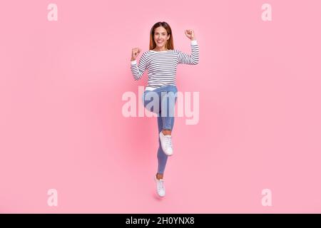 Photo of astonished pretty lady wear ugly sweater hold gift rejoice new ...