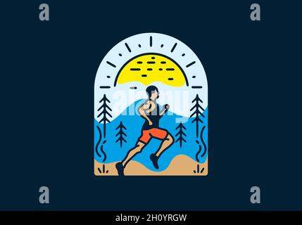 Line art illustration of trail run design Stock Vector Image & Art - Alamy