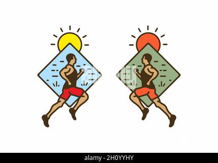 Line art illustration of trail run design Stock Vector Image & Art - Alamy