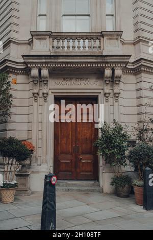 Entrance door to the famous former magistrates court, now a NoMad hotel ...