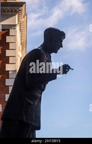 Statue of George Orwell outside BBC HQ, London, United Kingdom Stock ...