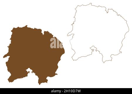 Belitung island (Republic of Indonesia, South East Asia) map vector ...