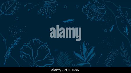 Abstract trendy panoramic background with floral and geometric elements ...