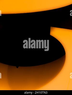 Illustration of abstract yellow lights and shadows on the black ...