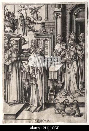 High Priest Rejecting the Offering of Joachim. Israhel van Meckenem ...