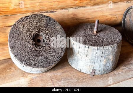 Rotary hand quern for grinding corn - Palestine Stock Photo - Alamy
