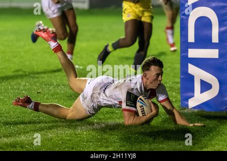 Matty Ashton of England goes over for a try during the ABK Beer ...