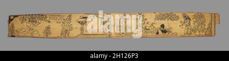 India: Orissa, 18th century, Palm leaf manuscript, Rasa poem book text ...