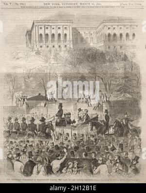 The inaugural procession at Washington passing the gate of the Capitol ...
