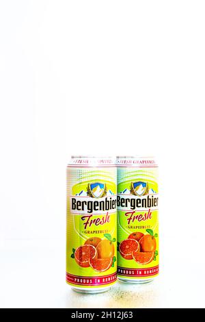 Can of Bergenbier Fresh beer. Bucharest, Romania, 2021 Stock Photo - Alamy