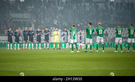 Viborg, Denmark. 15th Oct, 2021. Sebastian Jorgensen (27) of Silkeborg ...