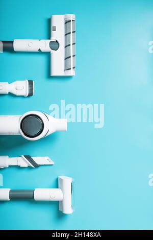 Composition of a set of elements of a wireless white vacuum cleaner on ...
